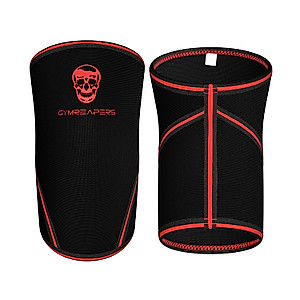 Knee Sleeves (1 Pair) Free Gym Bag - Knee Sleeve & Compression Brace for Squats, Fitness, Weightlifting, and Powerlifting - Gymreapers 7MM Sleeve Pair - For Men & Women - 1 Year Warranty (Large)