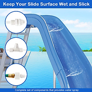 Pool Slide Water Tubing Kit, Spray Hose Kit/Parts for Inground Pool Slide, Swimming Pool Slide Water Sprayer