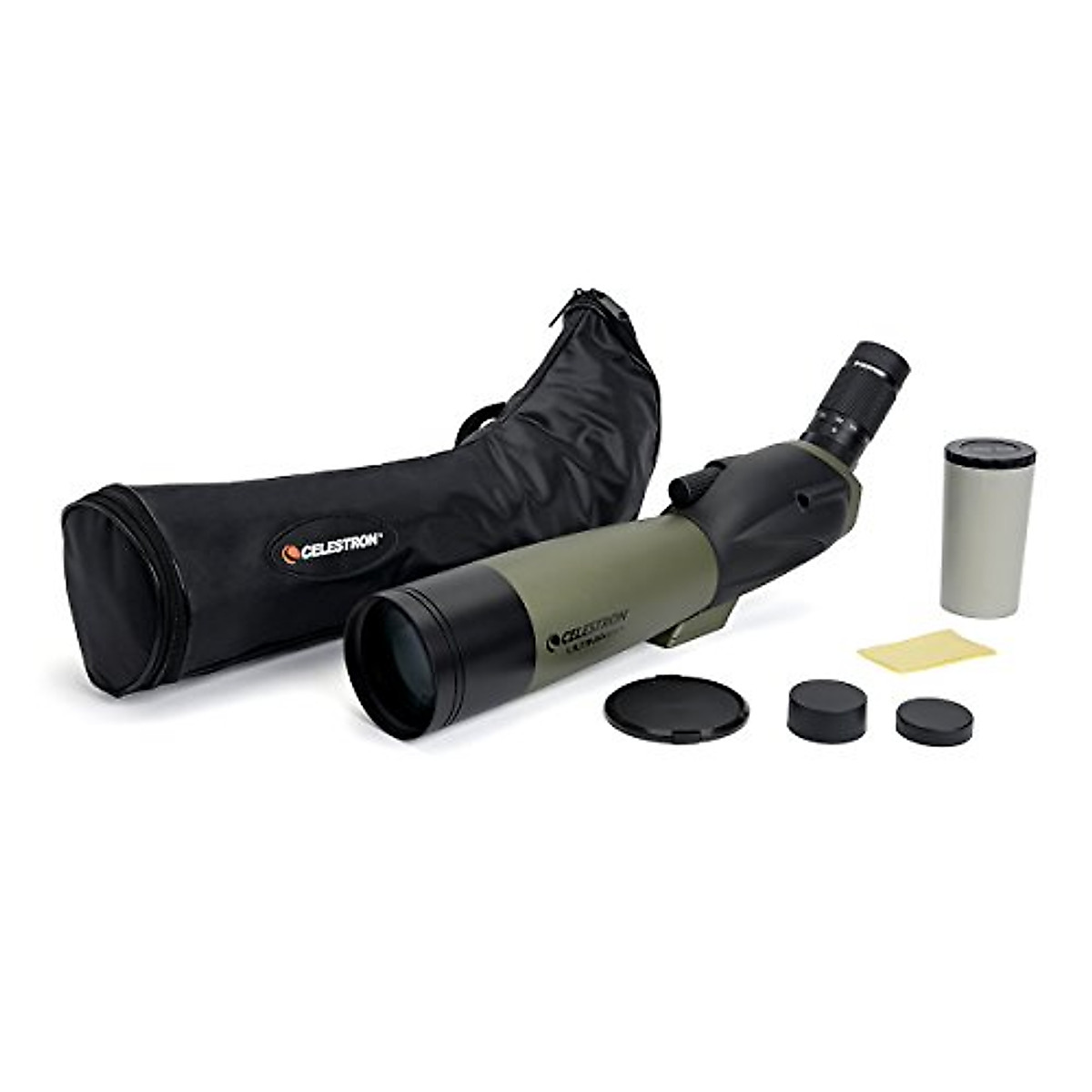 Celestron – Ultima 80 Angled Spotting Scope – 20-60x Zoom Eyepiece – Multi-coated Optics for Bird Watching, Wildlife, Scenery and Hunting – Waterproof and Fogproof – Includes Soft Carrying Case