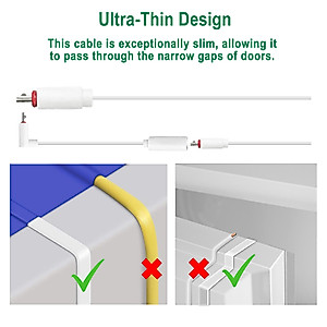 AYIIFEI 26FT Power Extension Cable and Adapter for Wyze Cam v4,Wyze Cam Pan v3,Wyze OG, Wyze Cam v3 and v3 Pro Outdoor,Waterproof Flat Micro USB Charging Cord Charger for Security Camera 2 Pack