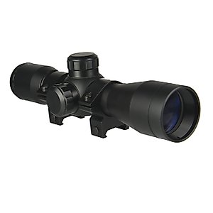 TWP 4x32 Compact Hunting Crossbow Archery Scope, Multiple Range Reticle, 1" Tube and Mid-Height Weaver Ring Mount