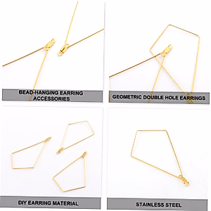 SEWOART Jewelry Making Earring Components 50pcs Stainless Steel Earring with Geometric Beading