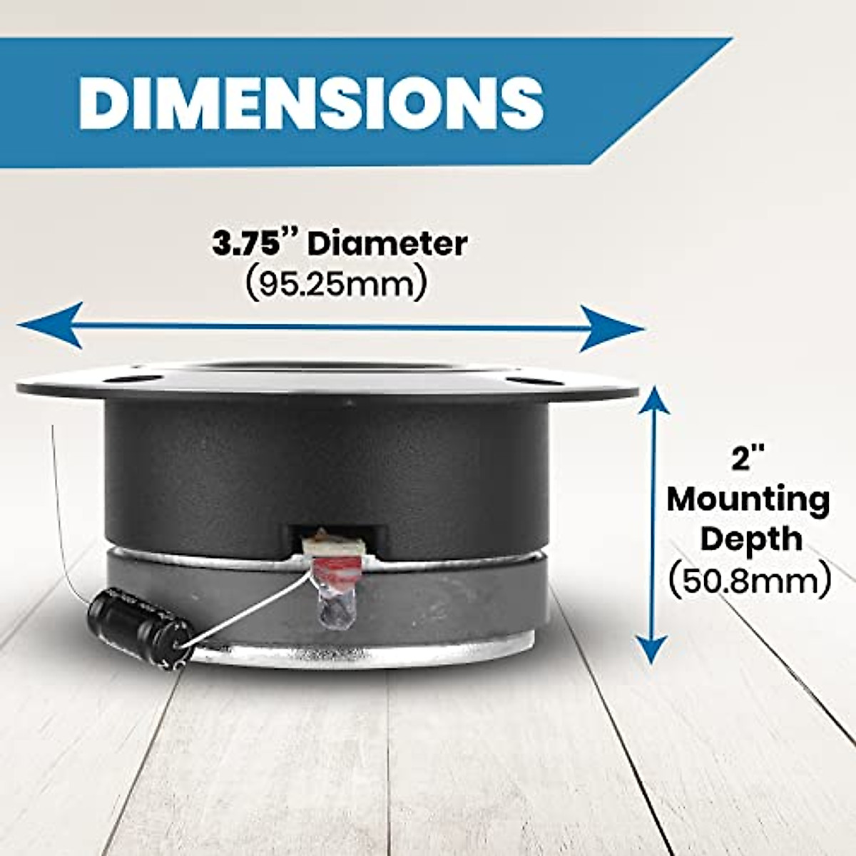 PYLE-PRO 1”Car Audio Speaker Tweeter -300 Watt High Power Super Titanium Tweeter System w/ 3.75 Inch Aluminum Bullet Horn,2kHz-25 kHz Frequency, 98 dB, 4-8 Ohm, Heavy Duty 20 oz Magnet -PDBT19 (Pair)