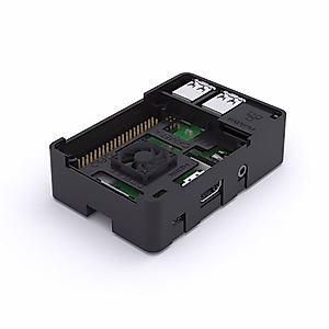 MaticBox Case for Raspberry Pi 3 / Pi 2 / Tinker Board – Low Profile, Stackable, Universally Mountable DIN Rail, Automation Friendly, Fan Support (Black)