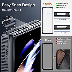 TORRAS Armor Stand Galaxy Z Fold 4 Case, [MIL-Grade Hinge Protection] [Invisible Kickstand for Full Screen Viewing], Matte Hard Case Slim Protective Designed for Samsung Galaxy Z Fold 4 Case Black