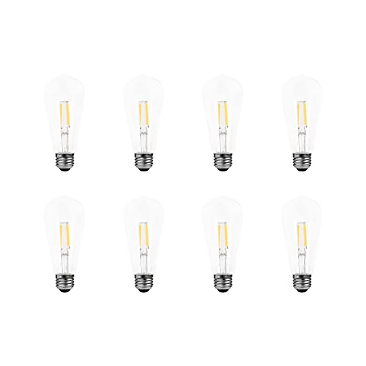 Sylvania Reduced Eye Strain ST19 LED Light Bulb, 40W = 5W, 13 Year, Dimmable, Clear, 2700K, Soft White - 8 Pack (41235)