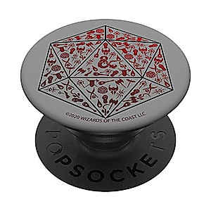 Dungeons And Dragons D20 Icon Fill PopSockets PopGrip: Swappable Grip for Phones & Tablets