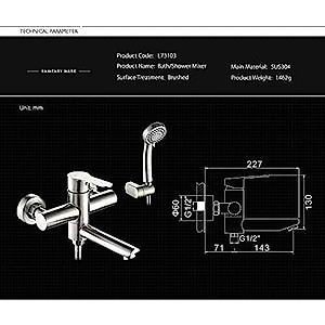 Kitchen Taps Stainless Steel Bathtub Faucet Bathroom Shower Hot and Cold Water Mixing Polished Brused Bathtub Faucets Tap