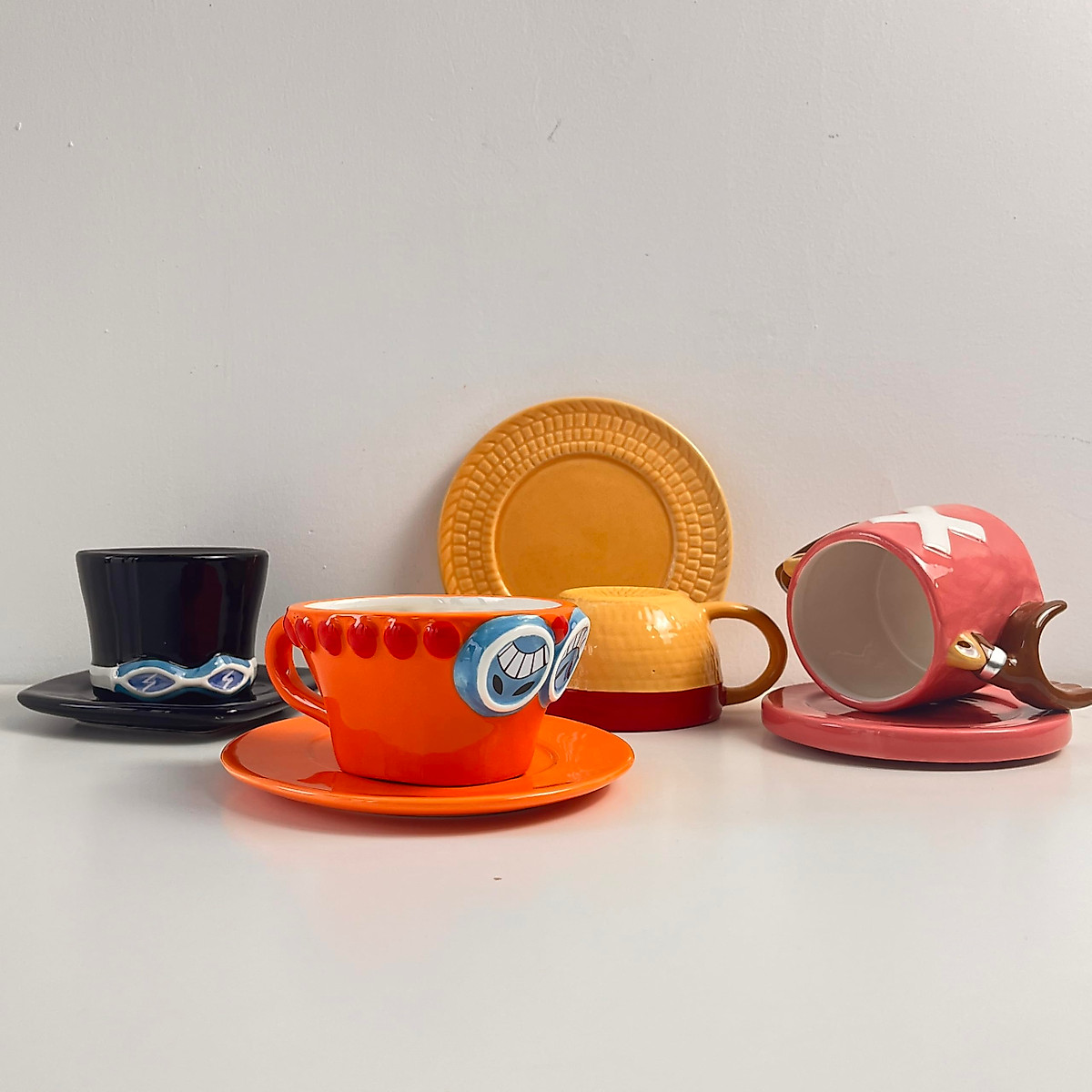 FINDAMAZE One Piece Anime Novelty Coffee Mugs,Luffy's Hat Anime Coffee Cup,Ceramic Coffee Tea Milk Cup,Gifts for Christmas, Birthday, Anniversary(Luffy)