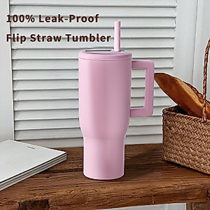 Barpertik 20 oz Tumbler with Handle Flip Straw,100% Leak Proof Water Bottle,Insulated Coffee Cup Reusable Stainless Steel,Travel Mug,BPA FREE,Gifts, Riptide, 20oz