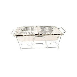 Folding Chafing Food Warmer Wire Rack Chafer Stand Chrome Super Sturdy Foldable Buffet, for use with Disposable Party Accessories