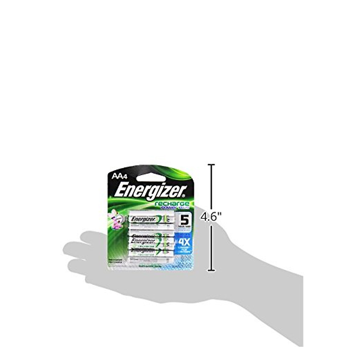 Energizer E2 Rechargeable AA Battery (2300 mAh), 1.2 Volt NiMH, 4 ct