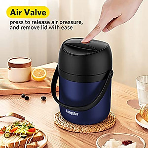 HongiJar Insulated Food Jar 54oz, Thermos 8 Hours Hot Food Lunch Bento Box, 2 Tiers Stackable Thermal Containers, Double Wall Leak-Proof Vacuum Soup Stainless Steel Layers Storage for Adults