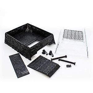 PENN-PLAX Reptology Turtle Topper – Above Tank Basking Platform That Safely Mounts to Standard Size Tanks Including 10g, 20L, 20H, 29g, up to 55 Gallons and 13” Wide – Black Color