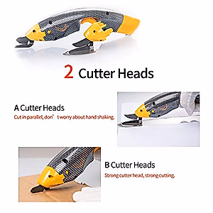 Loboo Idea Electric Scissors For Cutting Fabric, Easy Cutter Electric Scissors with 2 Blades for Crafts Sewing Cardboard Scrap-booking Leather, Zip Snip Cordless Electric Scissors Cutting Tool
