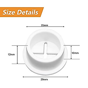 Morobor 6Pcs Flexible Silicone Cable Cord Grommet, 25mm White Rubber Grommets for Desk, Table, Wire Hole Cover Cable Management Wire Organizer