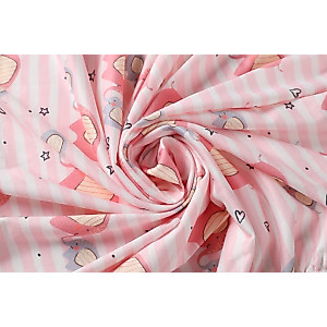 Bassinet Sheets for Baby Boy and Girl, Stretchy Breathable Fitted Sheet Universal for Bassinet Cradle Hourglass Oval Rectangle Pad/Mattress, 4 Pack Deer, Elephant, Rabbit and Squirrel Printing