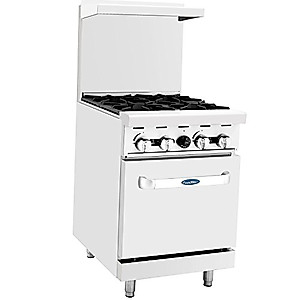 ATOSA US CookRite ATO-4B Liquid Propane Range 24 4 Burner Hotplates With Standard Oven - 116000 BTU