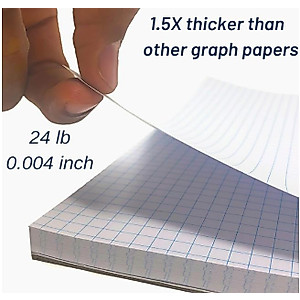 Mr. Pen- Graph Paper, Grid Paper Pad, 4x4 (4 Squares per inch), 8.5"x11", 55 Sheets, 3-Hole Punched, Grid Paper, Graph Paper Pad, Graphing Paper, Computation Pads, Drafting Paper, Blueprint Paper