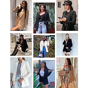 Black Oversized Blazer Jackets for Women Business Casual Open Front Long Blazers for Work Professional Fashion XL