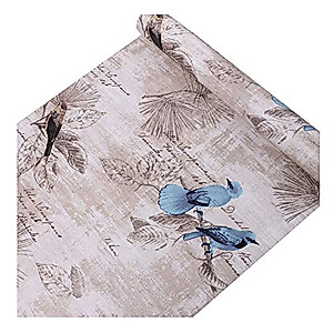 SimpleLife4U Blue Birds Contact Paper Handwriting Pattern Self-Adhesive Shelf Liner Locker Sticker 17.7 Inch By 9.8 Feet