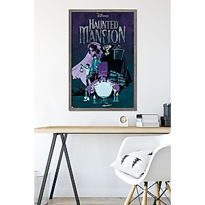 Trends International Disney Haunted Mansion - Group Wall Poster, 22.375" x 34", Barnwood Framed Version
