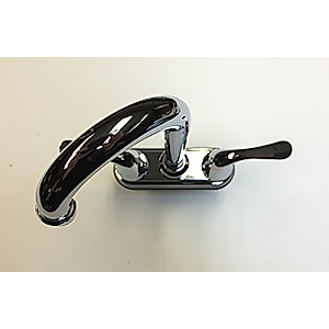 StoneCrest Dual Control 4" Metal Bar Faucet with Tea-Pot Style Handles, Chrome Finish.