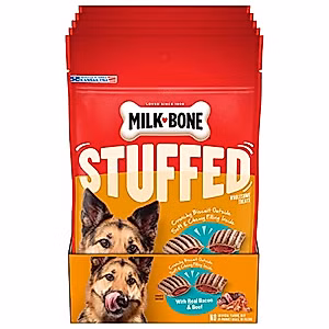 Milk-Bone Stuffed Dog Biscuits with Real Bacon & Beef, 10 Ounce (Pack of 5)