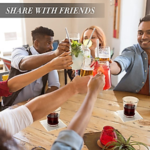 Tatuo 8 Pack Acrylic Coasters DIY Cocktail Napkin Holder Square Clear Coasters for Bar Decor Drinks Table Room Home Office, Without Inserts