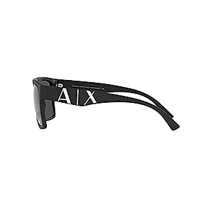 A|X ARMANI EXCHANGE Men's AX4113S Rectangular Sunglasses, Matte Black/Dark Grey, 55 mm