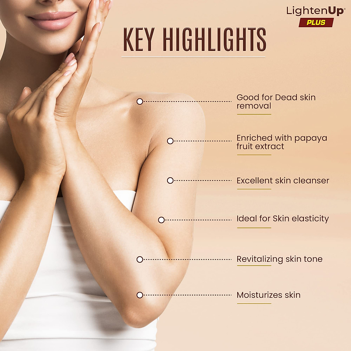 LightenUp Papaya Soap - 13.5 fl oz / 100 g- Natural Papaya Soap Bar - Moisturizing Exfoliating Soap with Papaya Extract, Coconut Oil & 4% Shea Butter - Brightening Bath Soap for All Skin Types