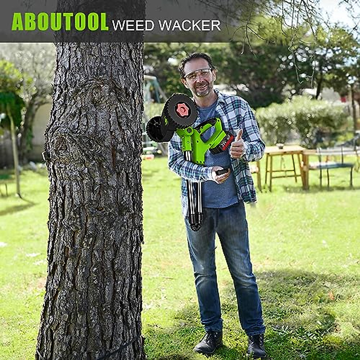 Cordless Weed Wacker,Battery Powered Weed Wacker 3 in 1 Rechargeable Weed Wacker Electric for Lawn Garden Yard, Includes 2 * 3.aH Batteries