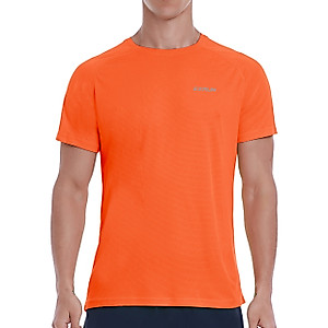 Men's Dry Fit Moisture Wicking Athletic T-Shirt Short Sleeve Workout Running Shirts for Men (Orange,5XL)