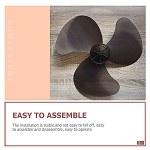 VOSAREA Standing Fan Universal Fan Blades Household Fan Blades Replacement Table Fan Blades with Nut Cover (Black) Plastic Fan Blade 3 Leaves