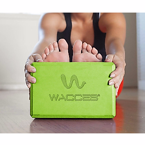 Wacces Foam Exercise, Fitness & Yoga Blocks - Set of 2 (9" x 6" x 4") - Green