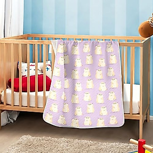 Nnamluu 30"X40" Baby Cotton Blanket Cute Hamster Nursery Blankets for Infants Receiving Blanket Swaddle Blanket Violet