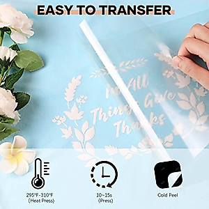 HTVRONT White HTV Heat Transfer Vinyl Roll - 12" x 40ft White Iron on Vinyl for Shirts - Easy to Cut & Weed HTV Vinyl for Clothes