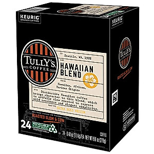 Tully's Coffee Hawaiian Blend Keurig Single-Serve K-Cup Pods, Medium Roast Coffee, 96 Count (4 Packs of 24)