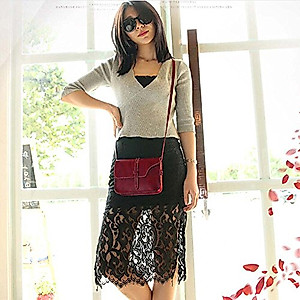 SULEAR New Purses Backpack Vintage Purse Bag Leather Cross Body Shoulder Messenger Bag RD