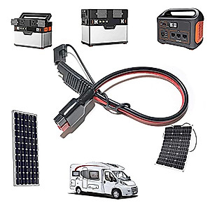 NEWZINIU with Waterproof and Dustproof Cover SAE TOandersonPort Adapter 12AWG Cable，for Pre-Wired RV Boat Charge Battery Solar Panel-30cm/0.98ft