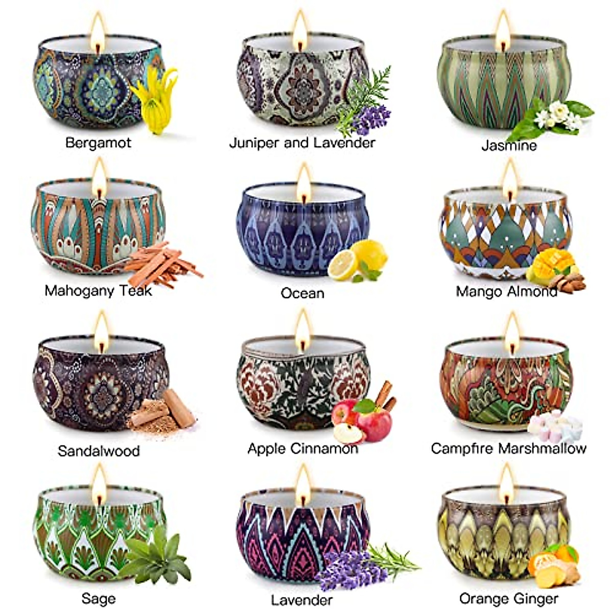 Scented Candles Gifts for Women, Candles for Home Scented, 12 Pack Soy Wax Candles Gifts Sets, Birthday Gifts for Women Mom Best Friends Sister Colleague, Thank You Gifts For Women Who Have Everything