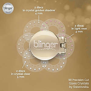 blinger Shimmer Starter Kit with Gold-Plated blinger® Styling Tool + 90 Precision-Cut Glass Crystals
