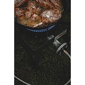 GasOne Single Burner Propane Stove – Square Heavy-Duty Propane Burner – Outdoor Burner with Adjustable 0-20PSI Regulator and Steel Braided Hose – Ideal for Home Brewing, Turkey Fry