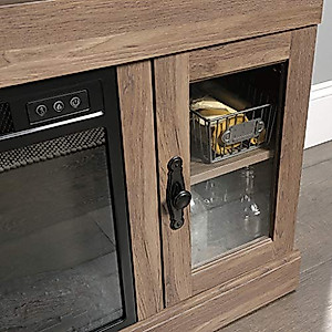 Sauder Barrister Lane Media Fireplace, for TVs up to 60", Salt Oak finish