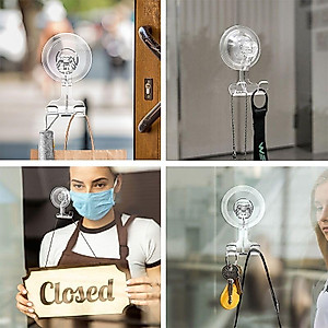 zuylikxy Suction Cup Hooks - 2 Pack Heavy Duty, Reusable & Waterproof Shower Hooks for Razor, Shaver, Wreath & General Bathroom/Kitchen Hanging - Double Grip Shower Hanger Set