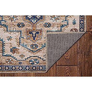 Linon The Anywhere Washable Rug Jones Ivory/Gold 3' X 5' Accent Rug