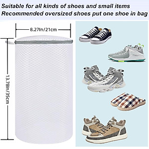 Generic 2 Pack（ 8.27 x 13.78 Inch） Mesh Laundry Bags for Delicates - Versatile Shoe & Clothing Washing Bag - Prevents Tangles - Time-Saving Solution, white, 21*35