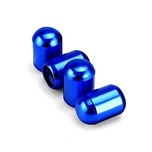 JUSTTOP 4PCS Car Tire Valve Stem Caps, Air Caps Cover, Universal for Cars, SUVs, Bike, Trucks and Motorcycles, Car Wheel & Tire Exterior Accessories-Deep Blue