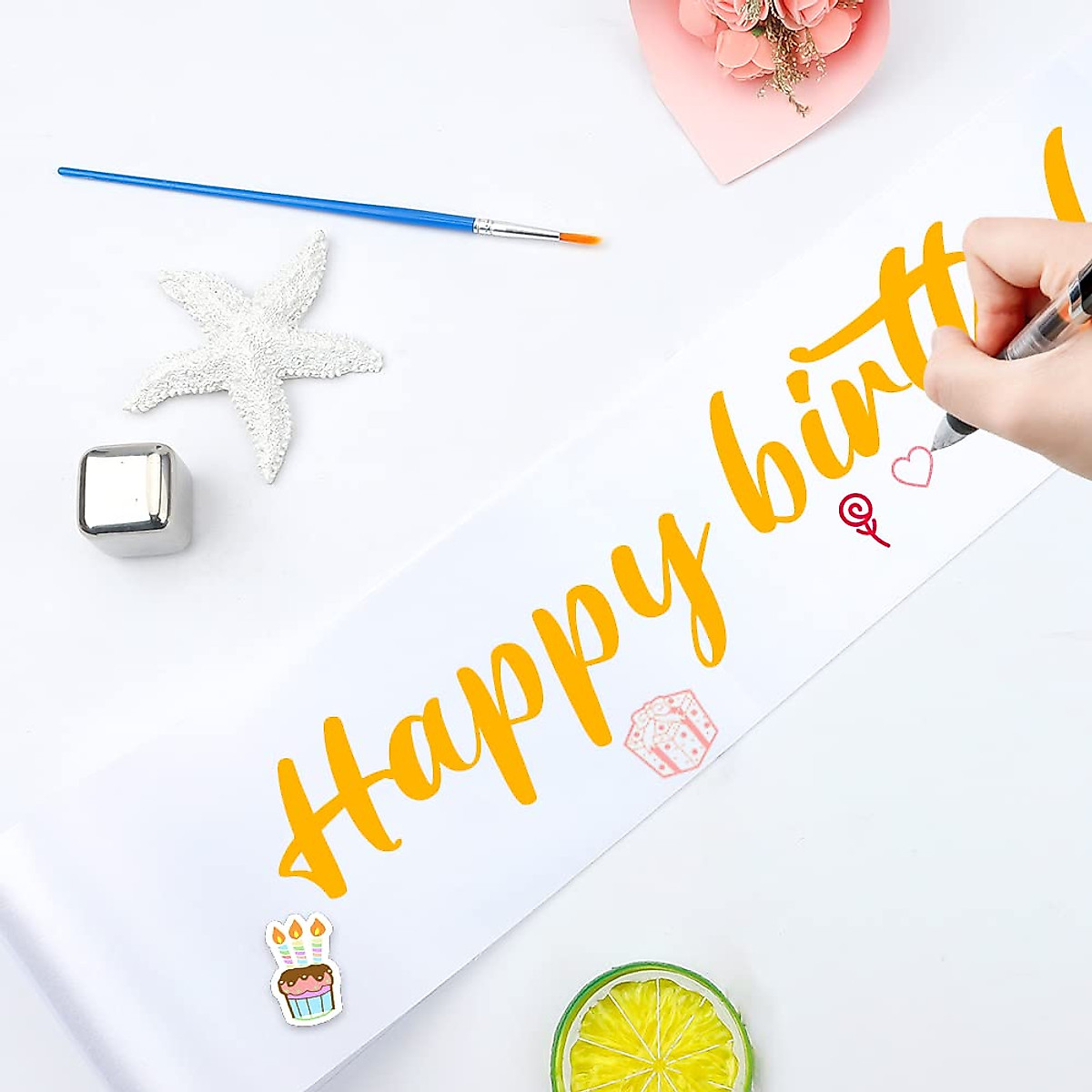 MDOZQ 6 Pcs Sash Blank Satin Sash Party Favors White Sash Plain Sash Bridal Shower Decorations Sashes For Birthday, Wedding, Graduation, DIY, Beauty Pageant, Hen Party, Homecoming, Make Your Own Sash