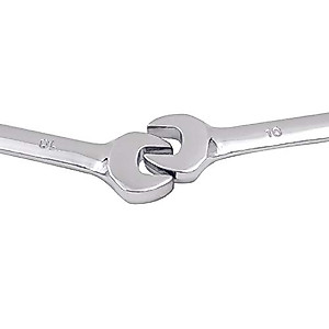 KINJOEK 2 PCS 10mm 12PT Ratchet Wrench, Metric Ratcheting Wrench Set with 5° Movement and 72 Teeth for Projects with Tight Space